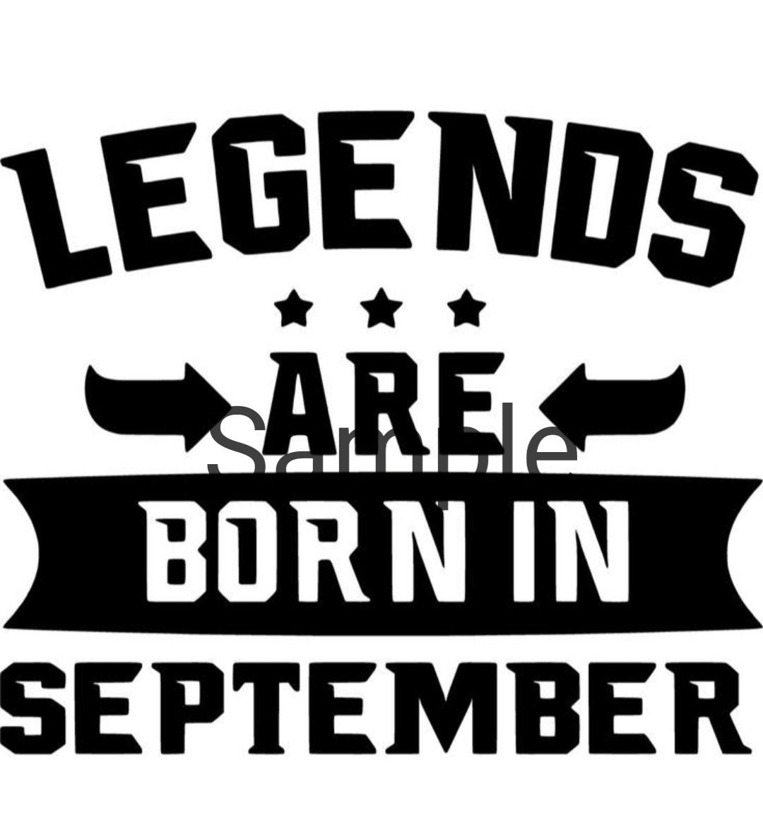 Legends Are Born in September Svg, Jpg, Dxf and Png - Etsy