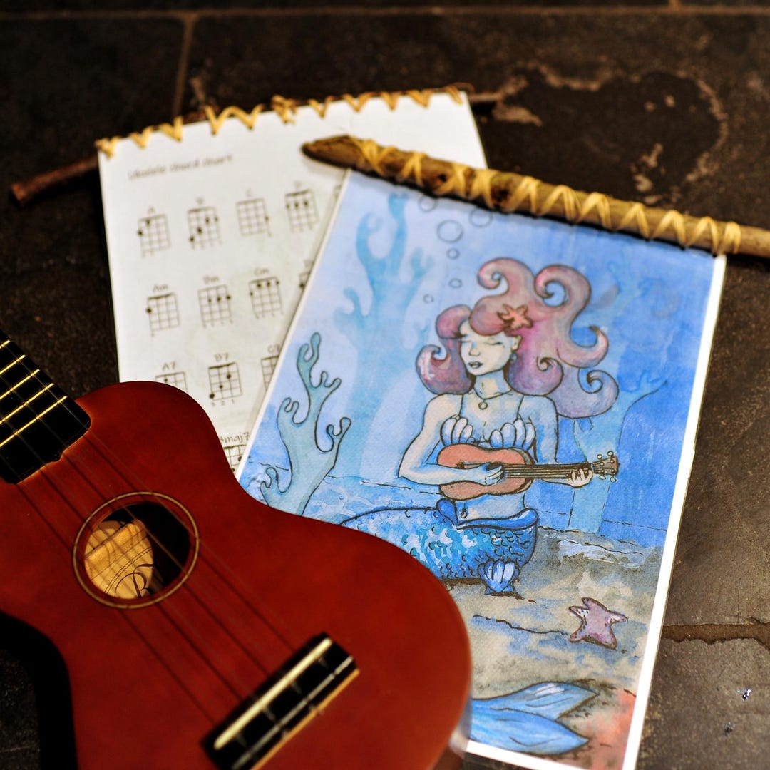 Ukulele Chord-chard Watercolor: Learn in Style With a Handmade Chord ...