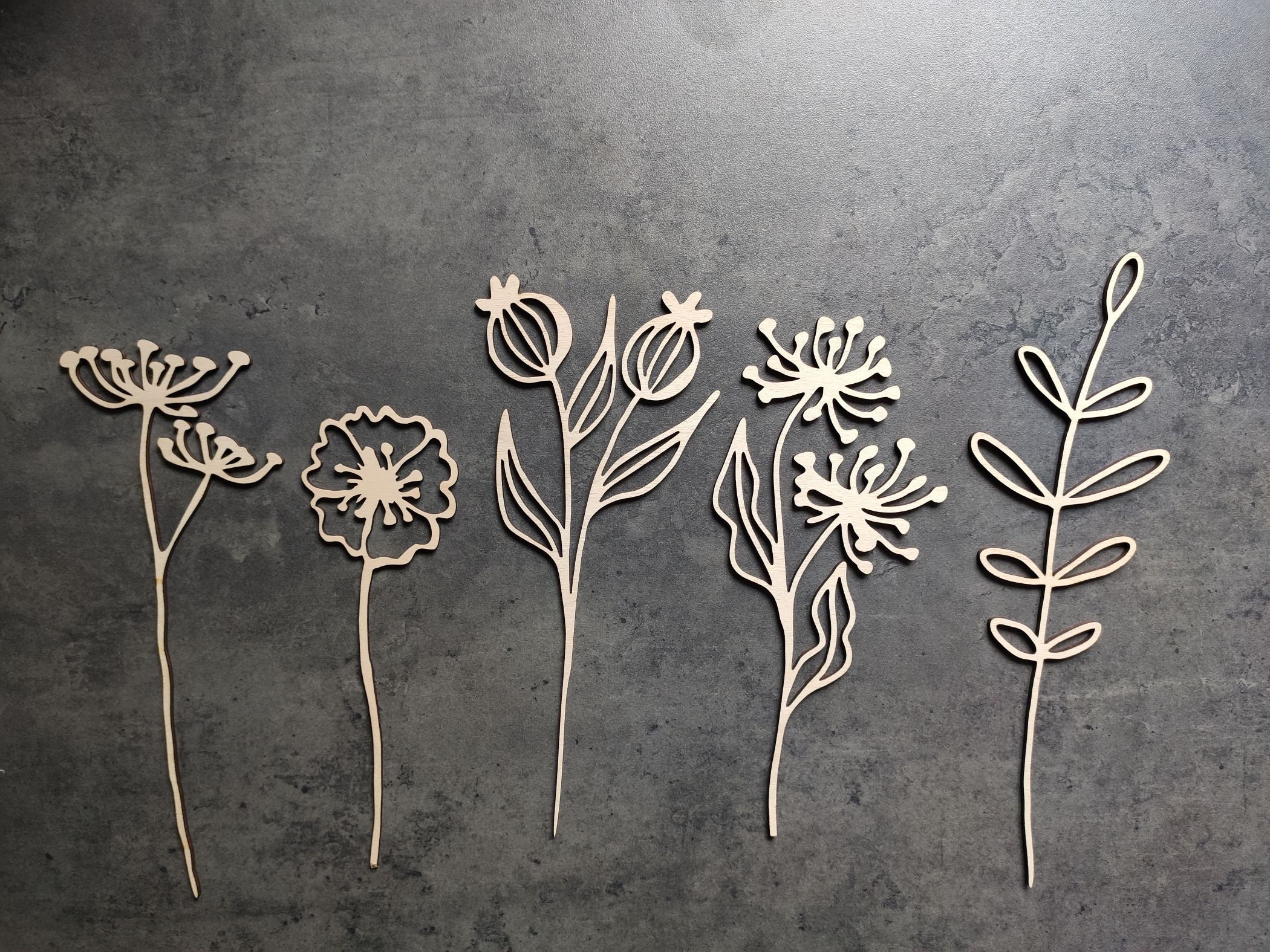 Wooden Flowers File for Laser Cutting Digital Download Set - Etsy