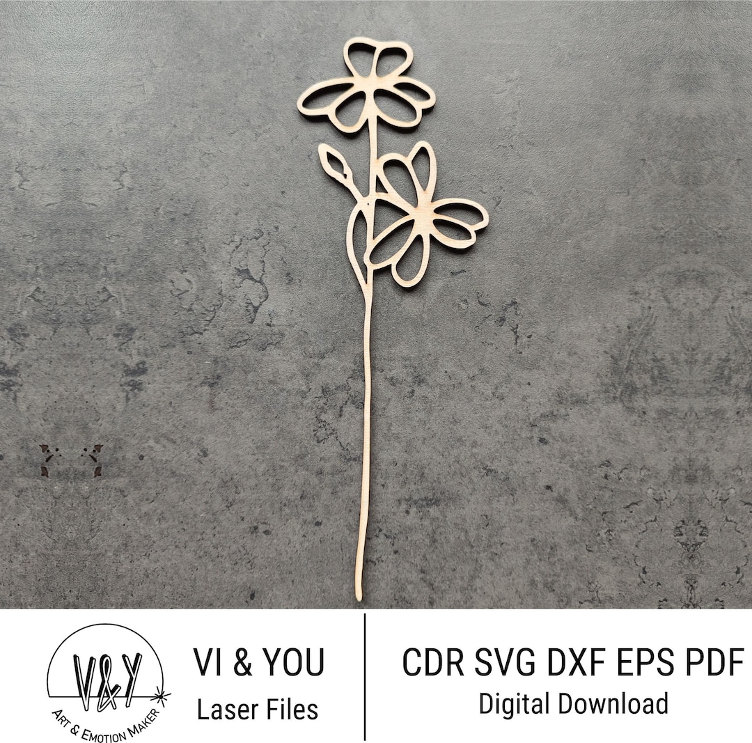 Wooden Flower Laser Cut Flowers File for Laser Cutting, Digital ...