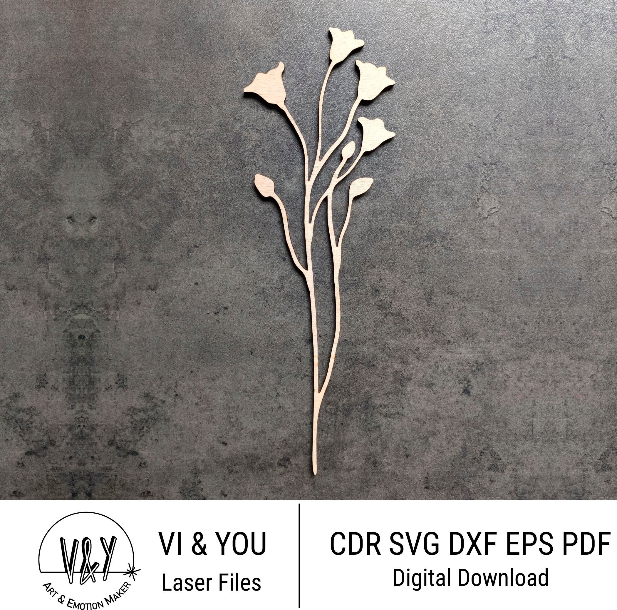 Wooden Flower, File for Laser Cutting, Digital Download, Flower Svg ...