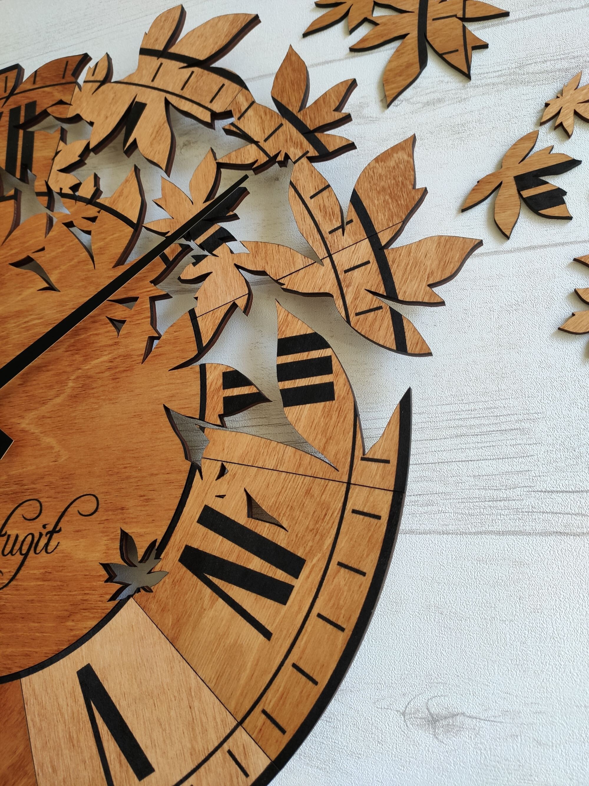 Wooden Wall Clock File for Laser Cutting Digital Download - Etsy