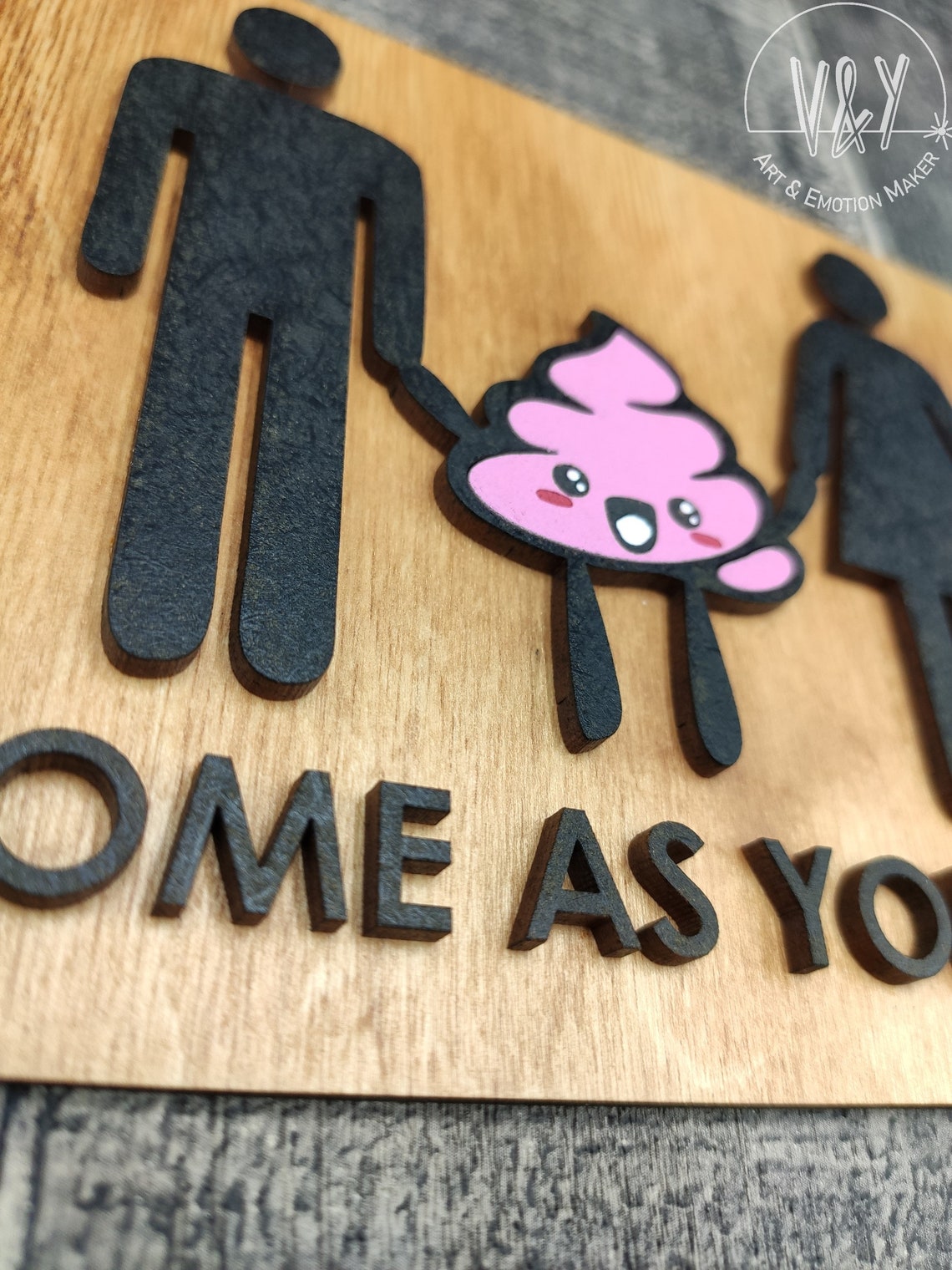 Toilet Signage Toilet Sign WC Signs Fun WC Door Sign Laser Cutting File ...