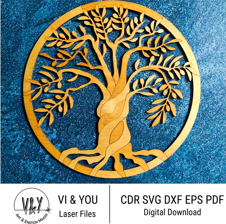 Tree of Life Olive Tree in One Piece or Multiple Parts, Laser Cut File ...