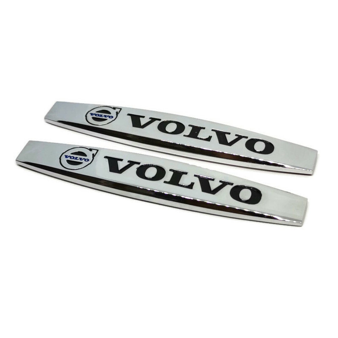 2x Volvo Wing Side Metal Chrome Badge Emblem Pair C30 S40 V50 V60 V70 ...