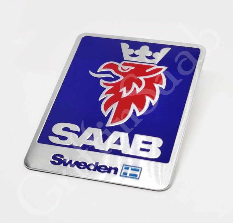 Saab Sweden Griffin Badge Plaque Emblem Metal 93 95 900 9000 Interior ...