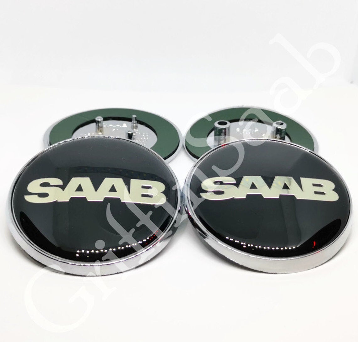 Saab Badge Set Nevs Gloss Black Front & Rear Emblems 93 9-3 Saloon 2003 ...