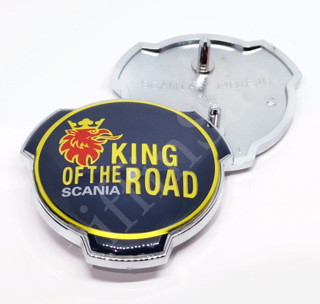 Scania Dark Blue & Gold King of the Road Truck Badge Grill Emblem V8 ...
