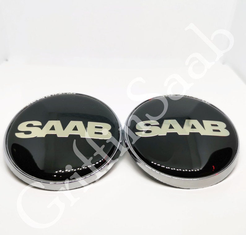 Saab Badge Set Nevs Gloss Black Front & Rear Emblems 93 9-3 Saloon 2003 ...