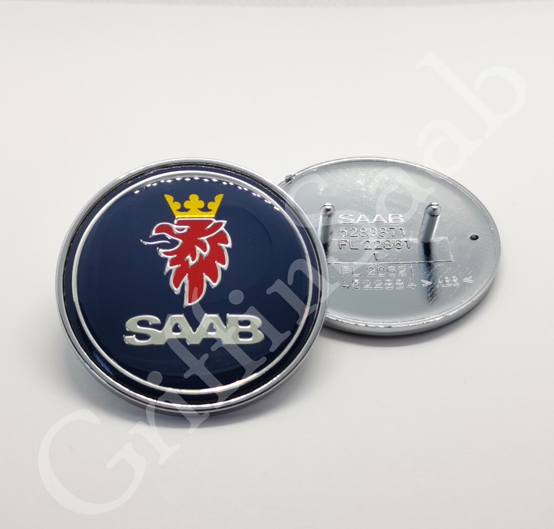 Saab 9-3 93 900 NG900 9000 50mm Front Badge Bonnet Emblem Blue 88-02 ...