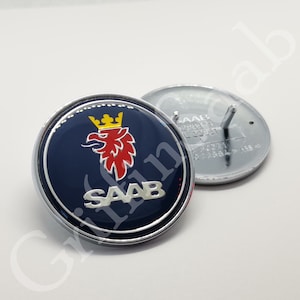 Saab 9-3 93 900 NG900 9000 50mm Front Badge Bonnet Emblem Blue 88-02 ...