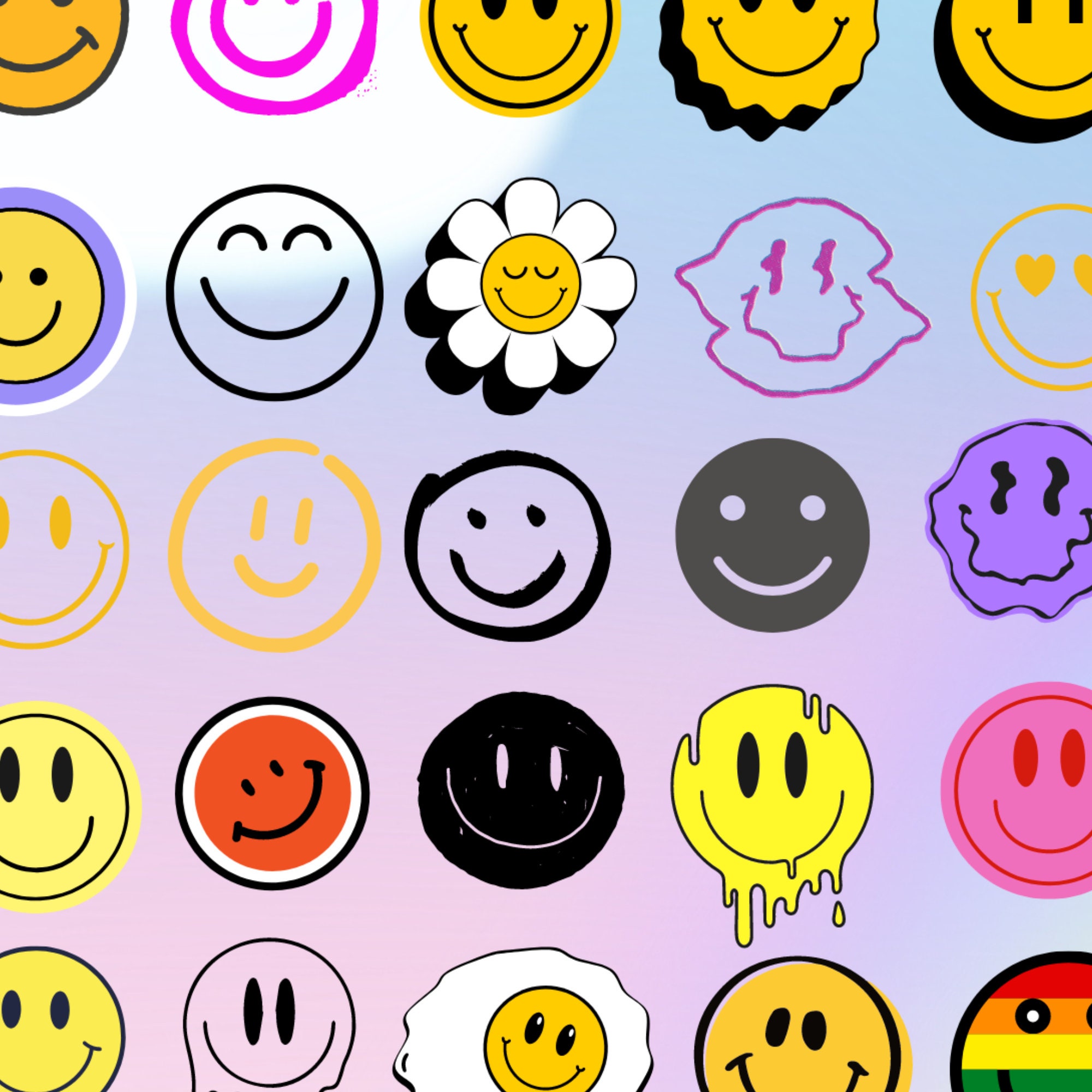 72 Smiley Face Svg Bundle Smiley Svg Drippy Smiley Svg Etsy Hong Kong