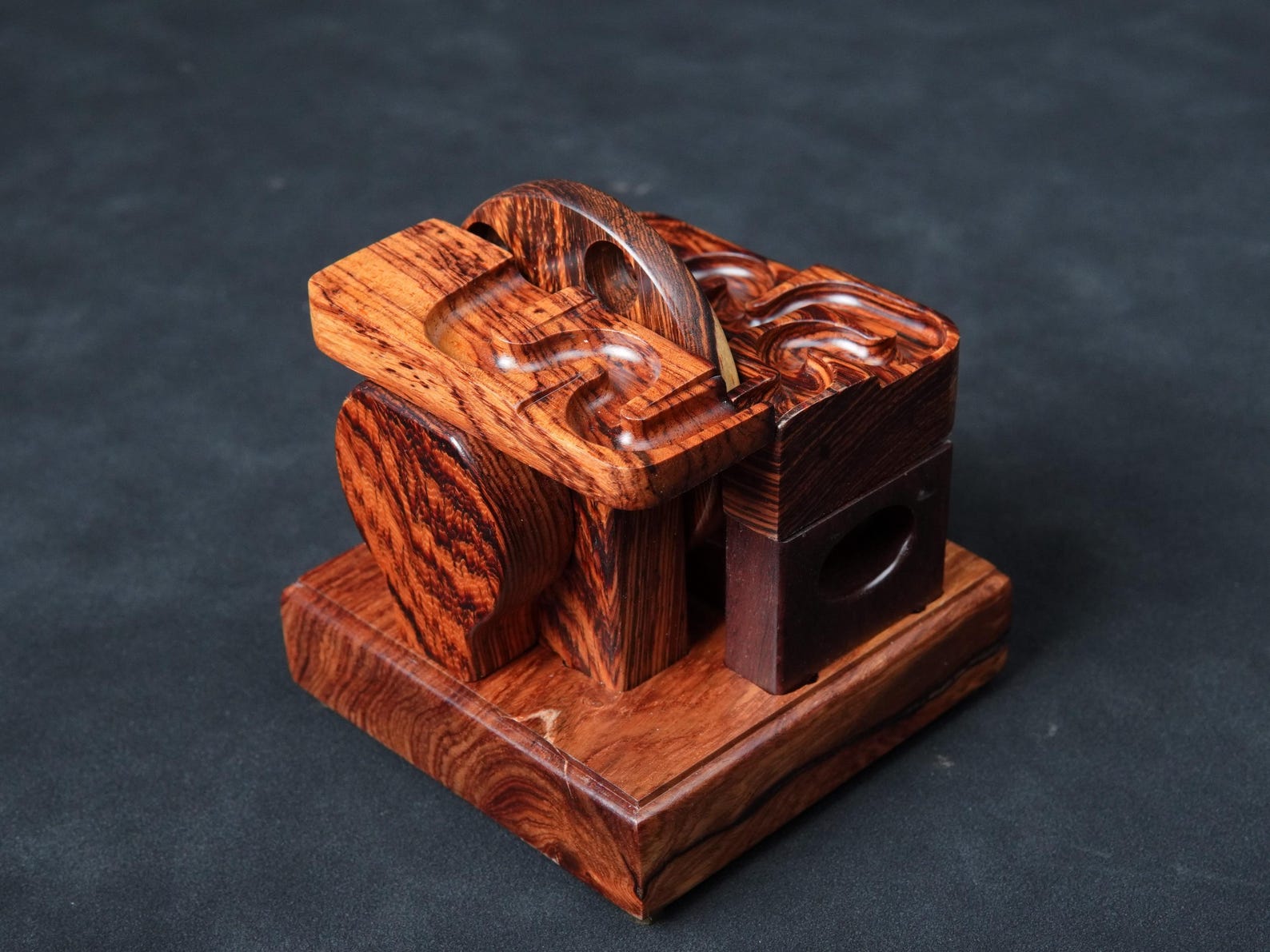 Rosewood Mini Marble Machine: Single Wheel, Brass Accents - Etsy