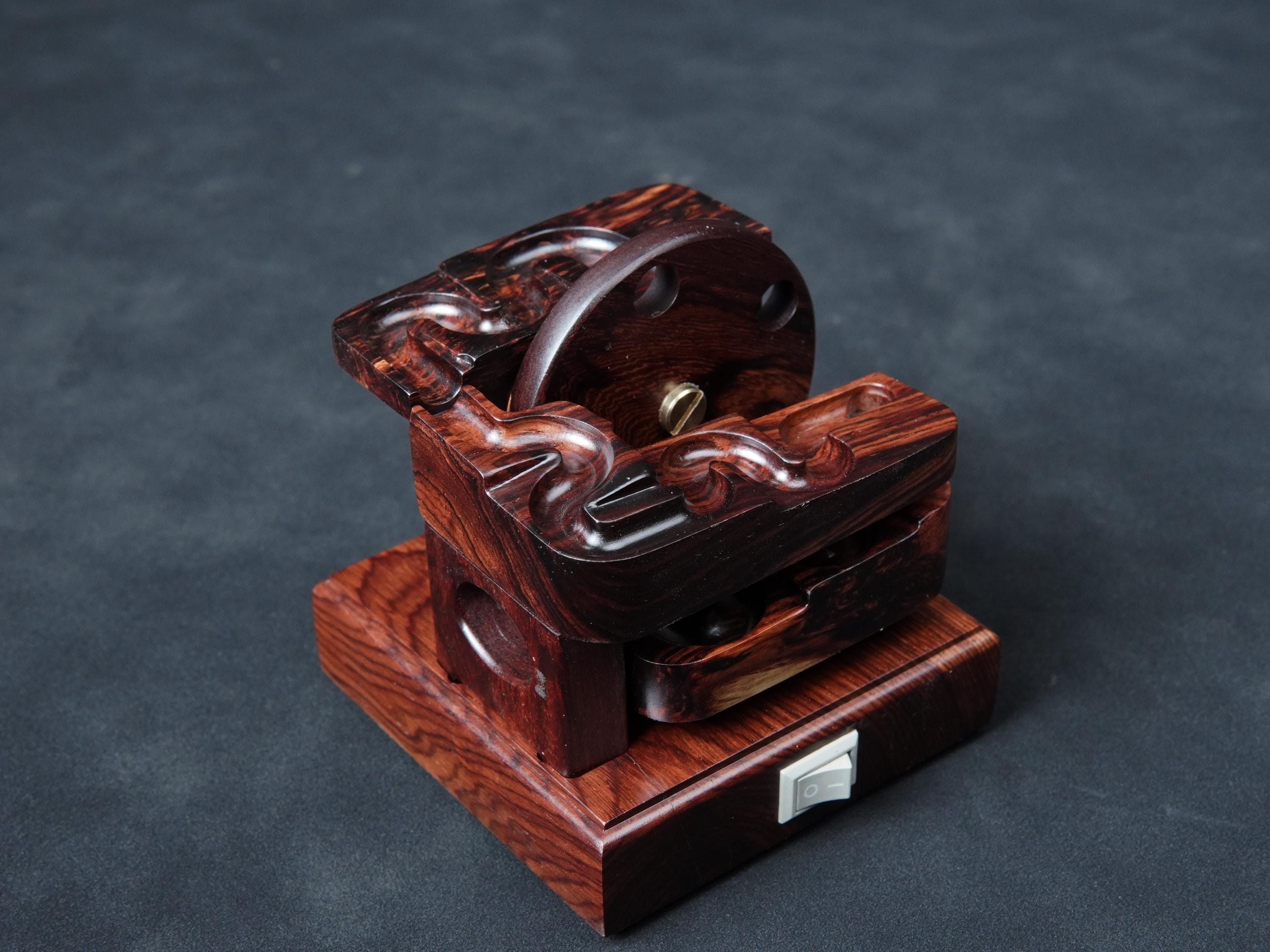 Rosewood Mini Marble Machine: Single Wheel, Brass Accents - Etsy