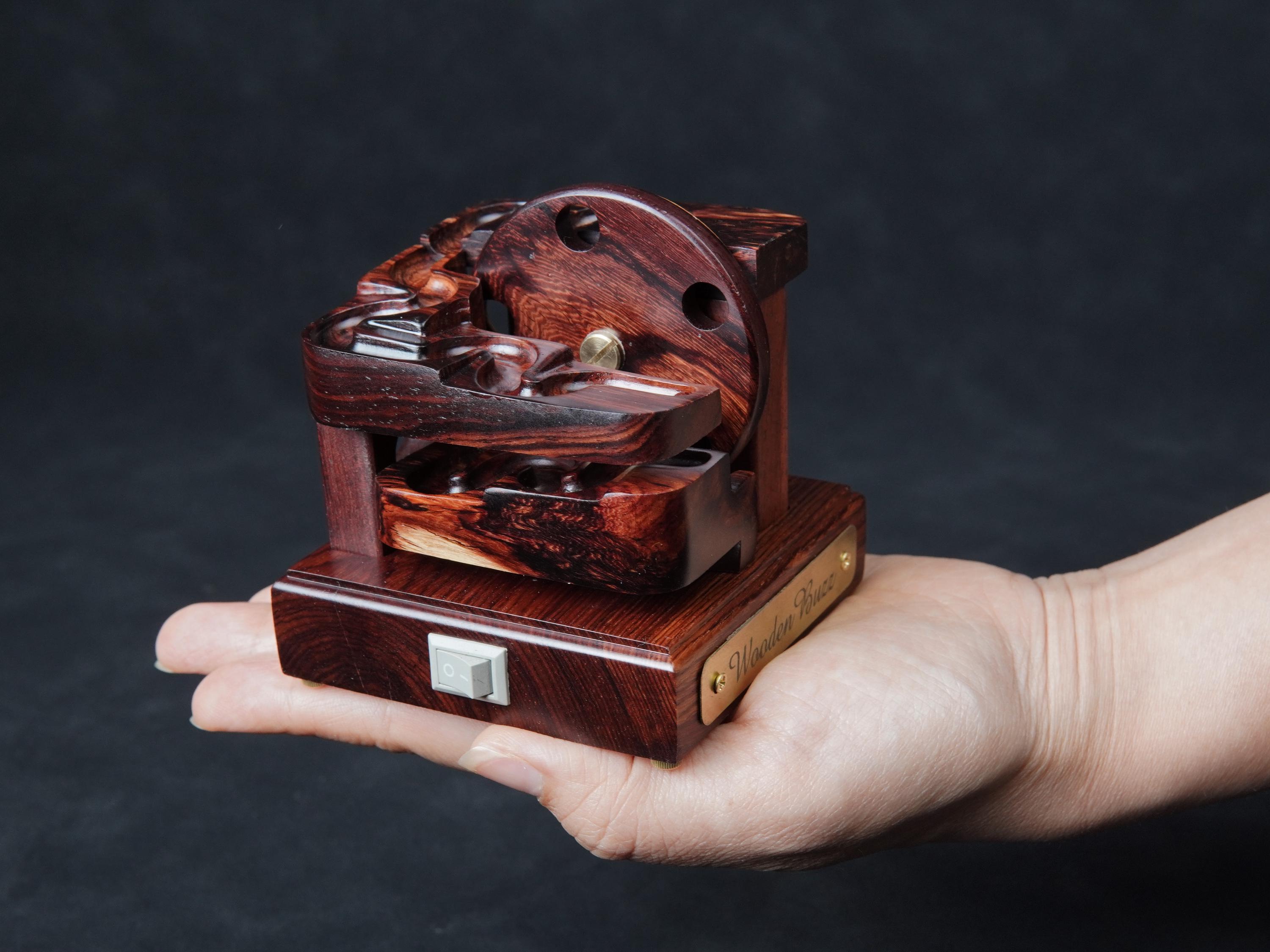 Rosewood Mini Marble Machine: Single Wheel, Brass Accents - Etsy