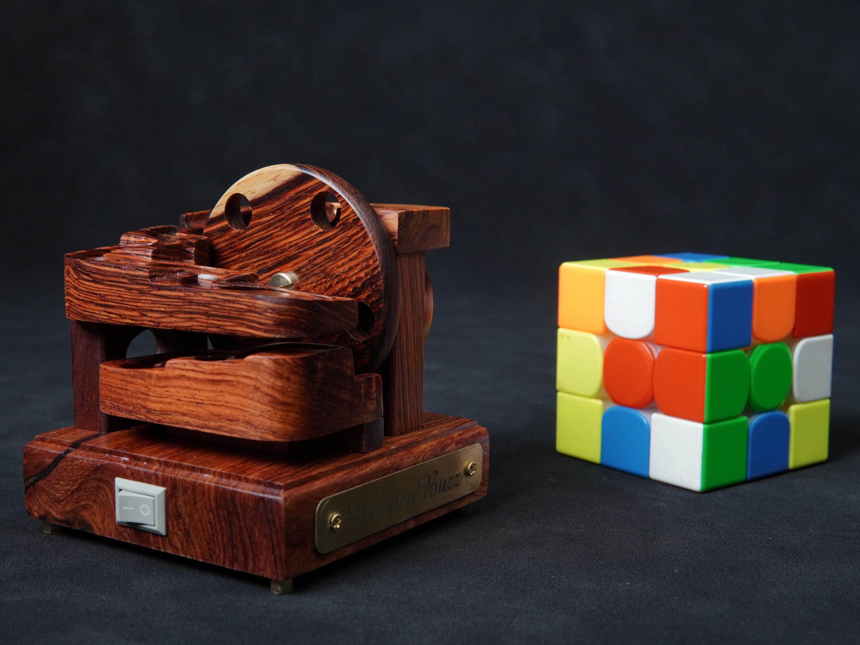 Rosewood Mini Marble Machine: Single Wheel, Brass Accents - Etsy