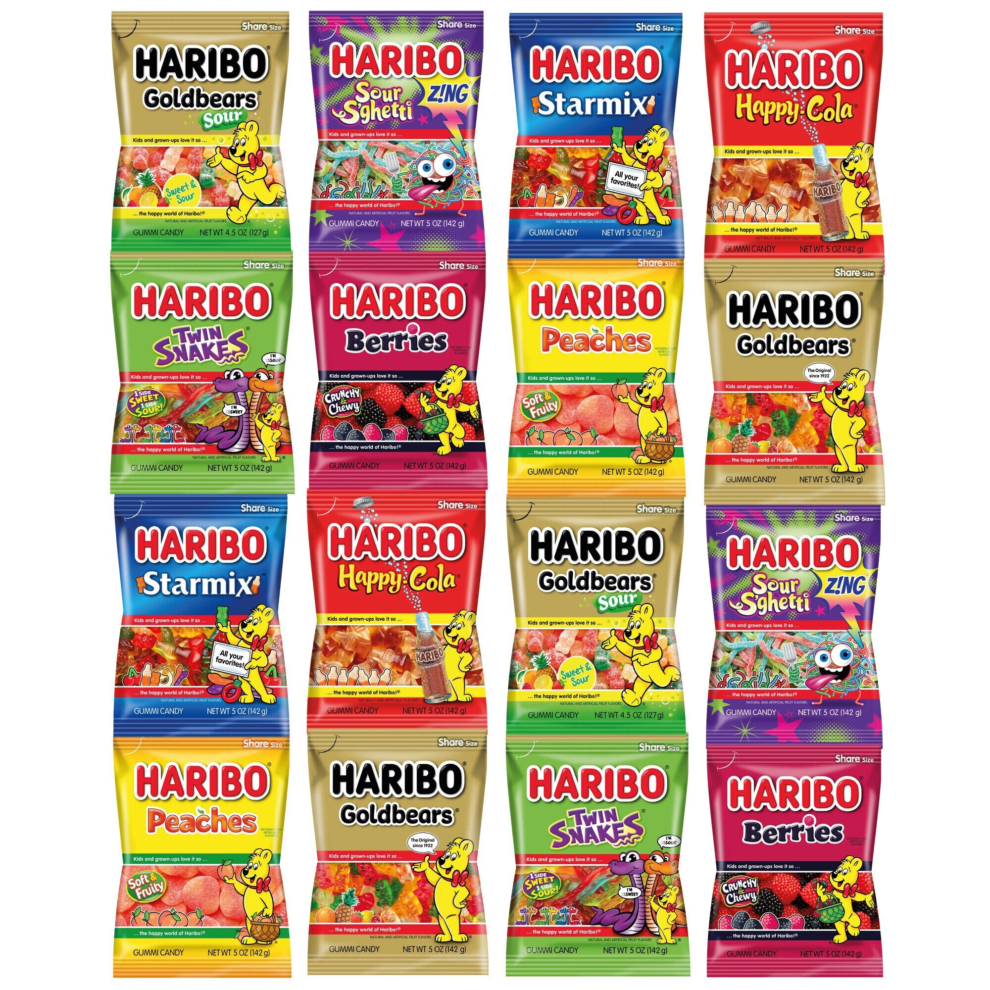 Haribo Gummy 5 Pounds Candy Bulk Variety Package Party Favors Gold ...