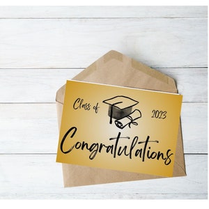 Printable Graduation Card Graduation Class of 2023 Grad Card Gold ...