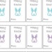 Bunny Gift Tags Digital Print Easter Tags Easter Prints Diy Print - Etsy