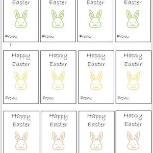 Bunny Gift Tags Digital Print Easter Tags Easter Prints Diy Print - Etsy