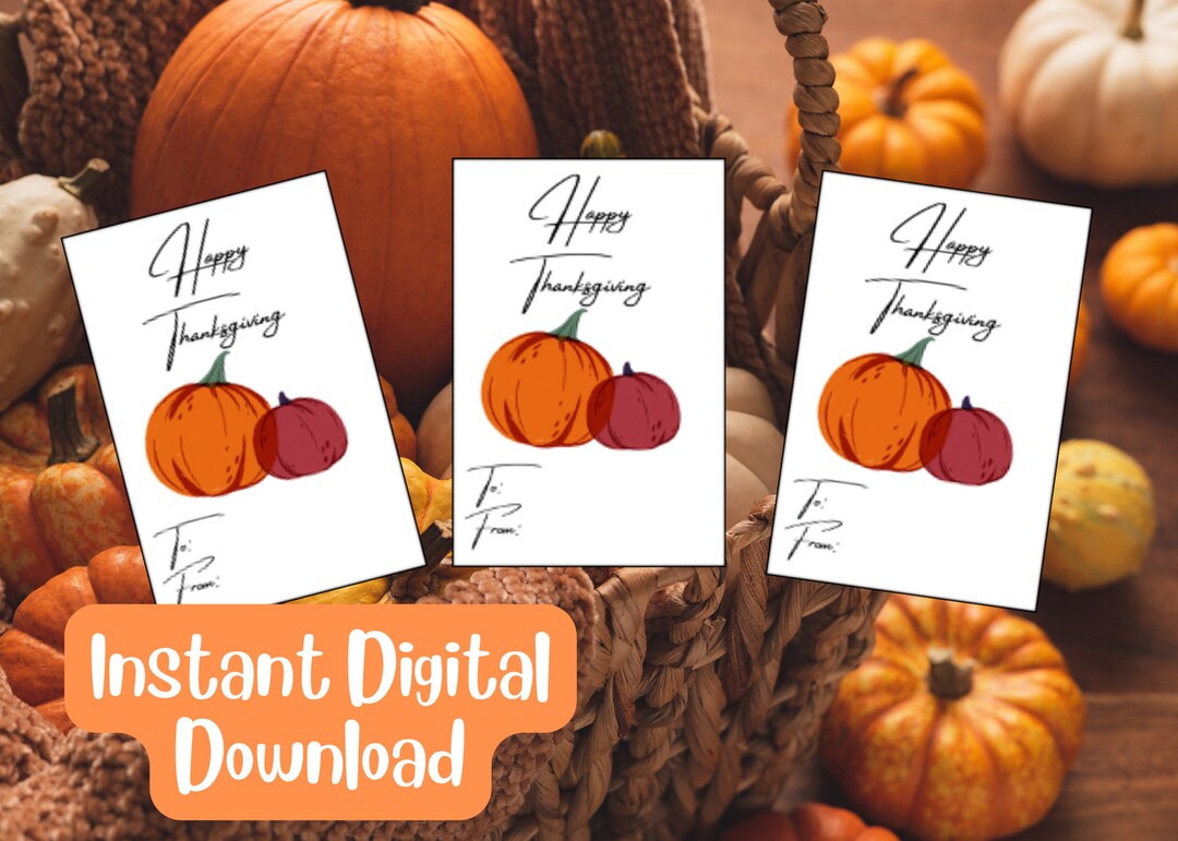 Happy Thanksgiving Gift Tags Thanksgiving Printable Thanksgiving - Etsy