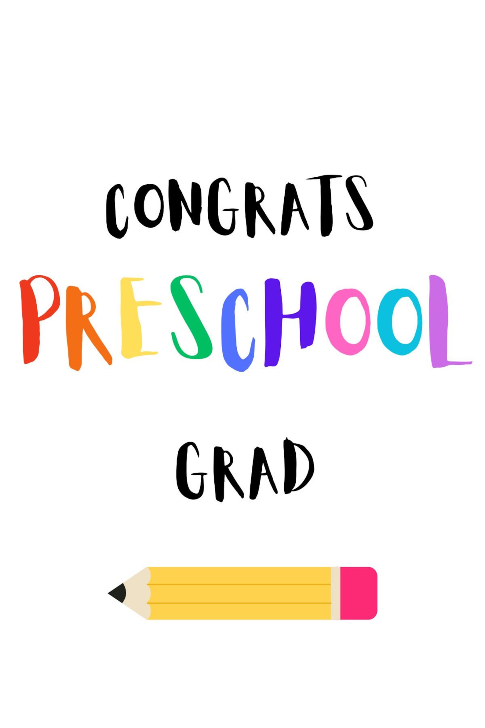 Printable Preschool Graduation Card Card for Kids Card for Preschool ...