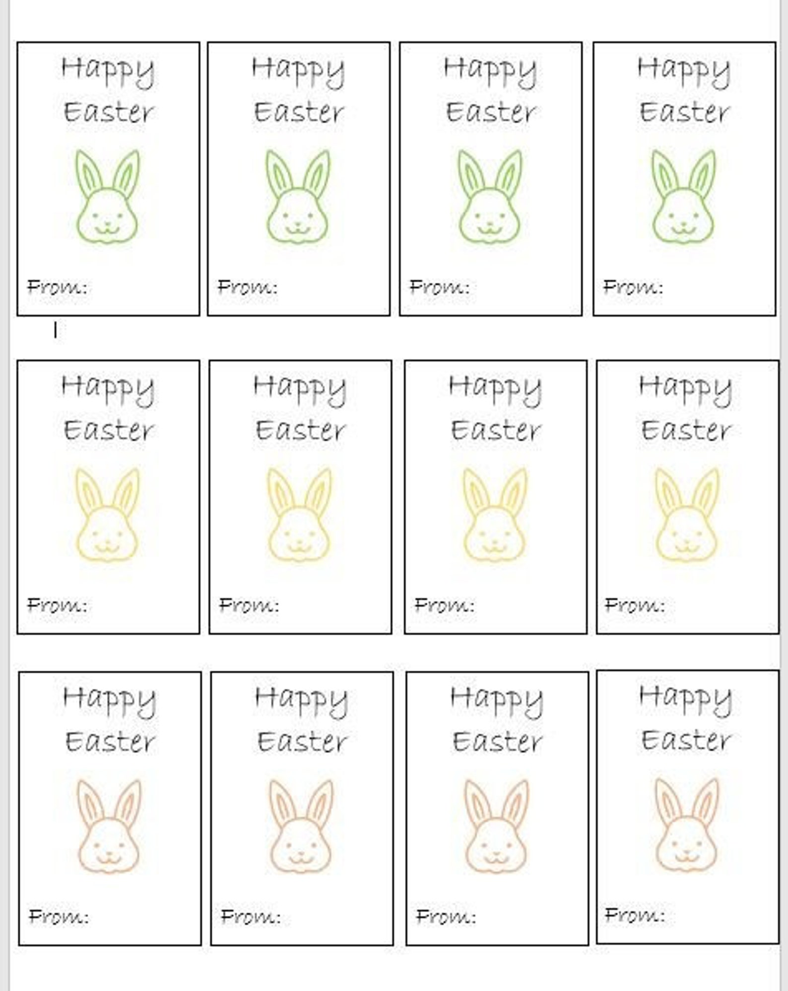 Bunny Gift Tags Digital Print Easter Tags Easter Prints Diy Print - Etsy