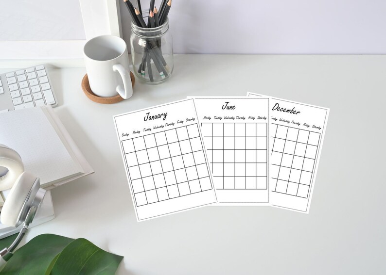 Blank Calendar Printable Printable Calendar Planner Organizer Printable ...