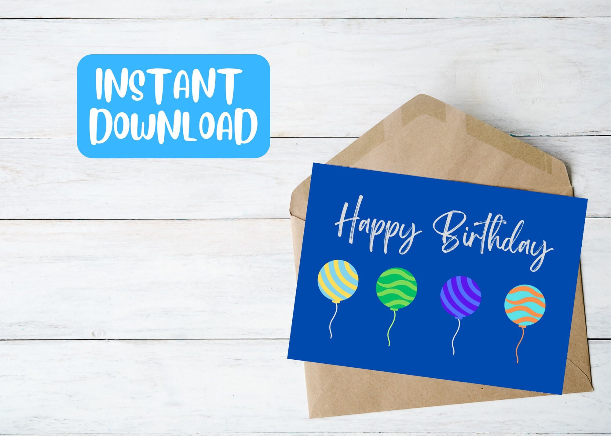 Printable Happy Birthday Card Happy Birthday Printable Greeting Card ...