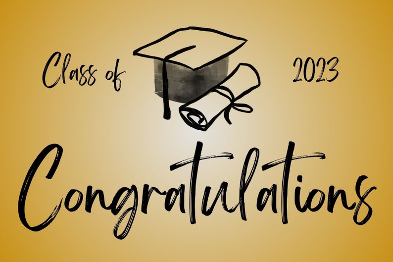 Printable Graduation Card Graduation Class of 2023 Grad Card Gold ...