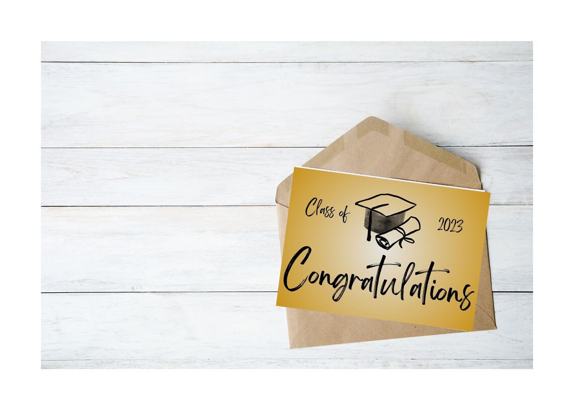 Printable Graduation Card Graduation Class of 2023 Grad Card Gold ...