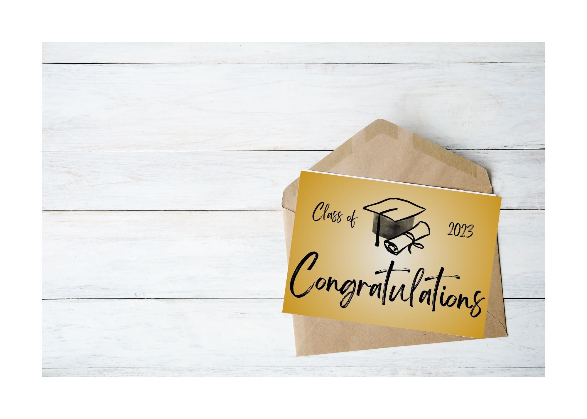 Printable Graduation Card Graduation Class of 2023 Grad Card Gold ...