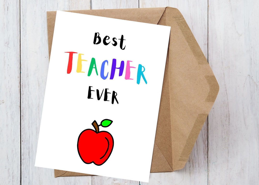 Printable Teacher Card best Teacher Ever Card Teacher Printable ...