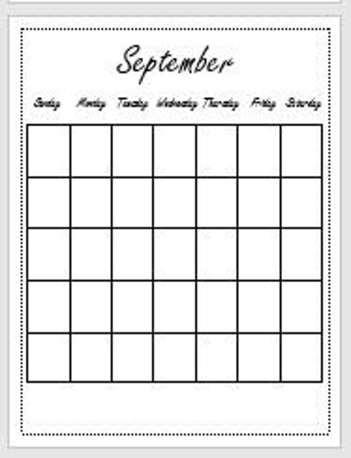Blank Calendar Printable Printable Calendar Planner Organizer Printable ...