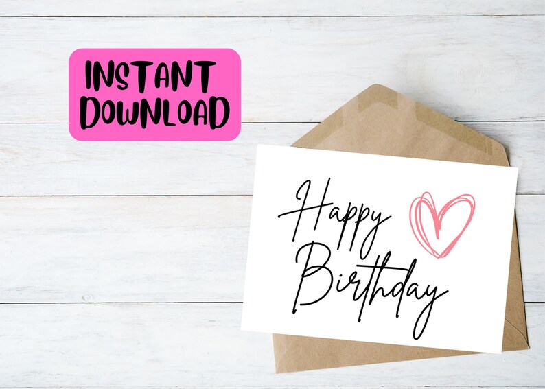 Printable Happy Birthday Card Simple Happy Birthday Card Happy Birthday ...