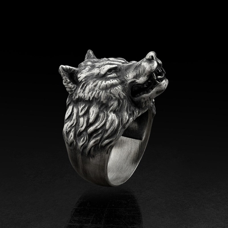 Wolf Ring - Etsy