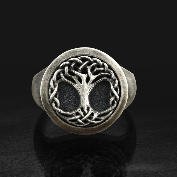 Tree Signet Ring - Etsy