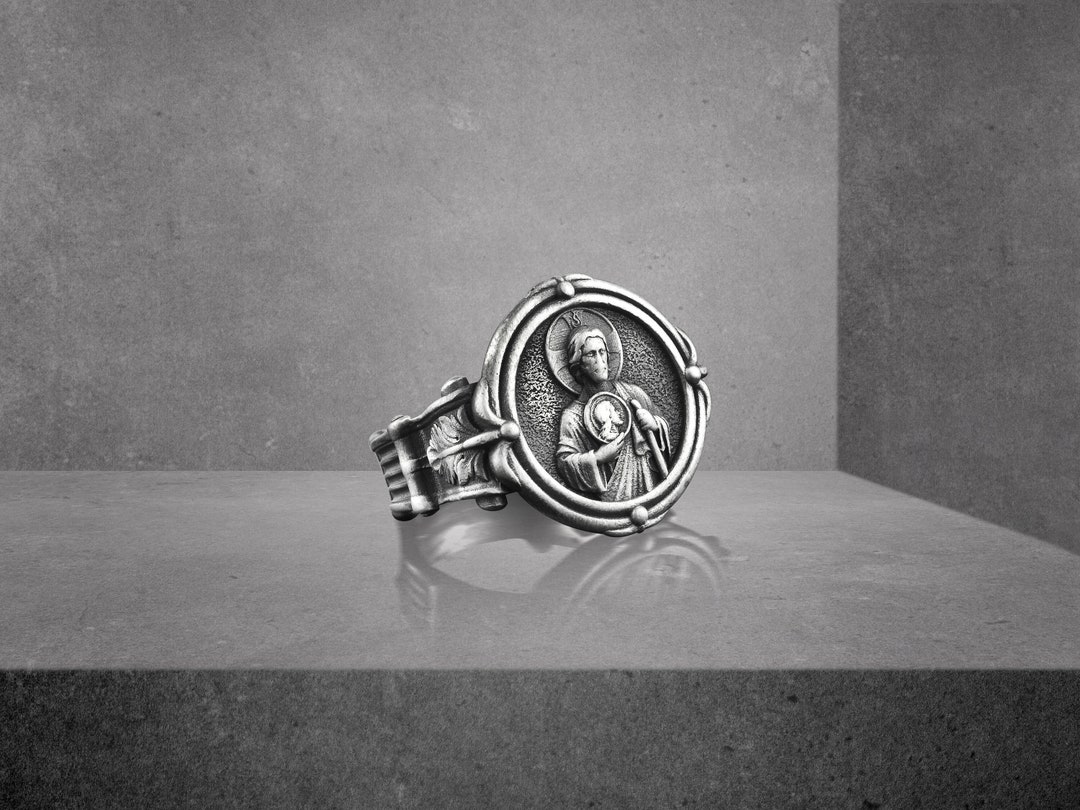Saint Joseph Signet Ring for Men, Sterling Silver Mens St Joseph Ring ...
