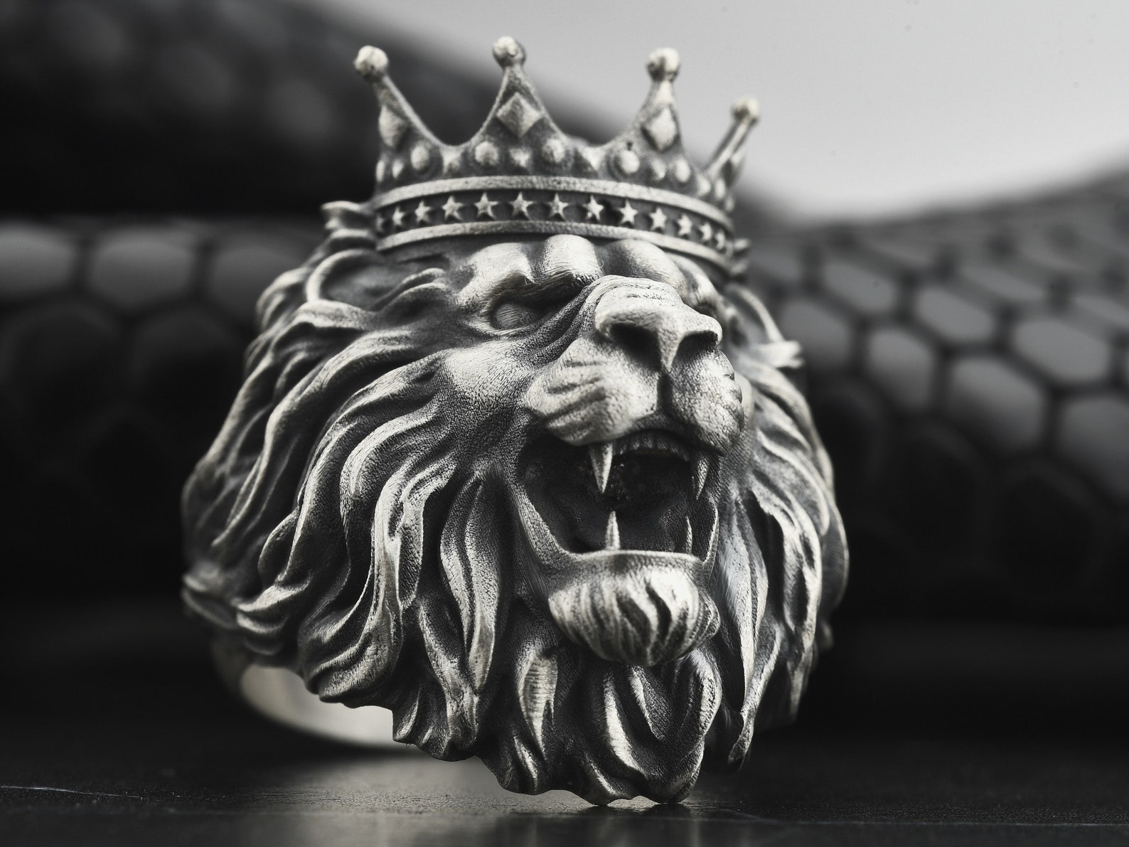 925 Solid Silver Lion King Ring for Men's Personalized - Etsy