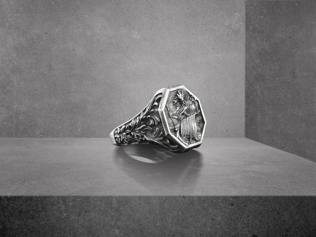 Slavic God Perun Mens Signet Ring, Slavic Mythology Pagan Ring for ...