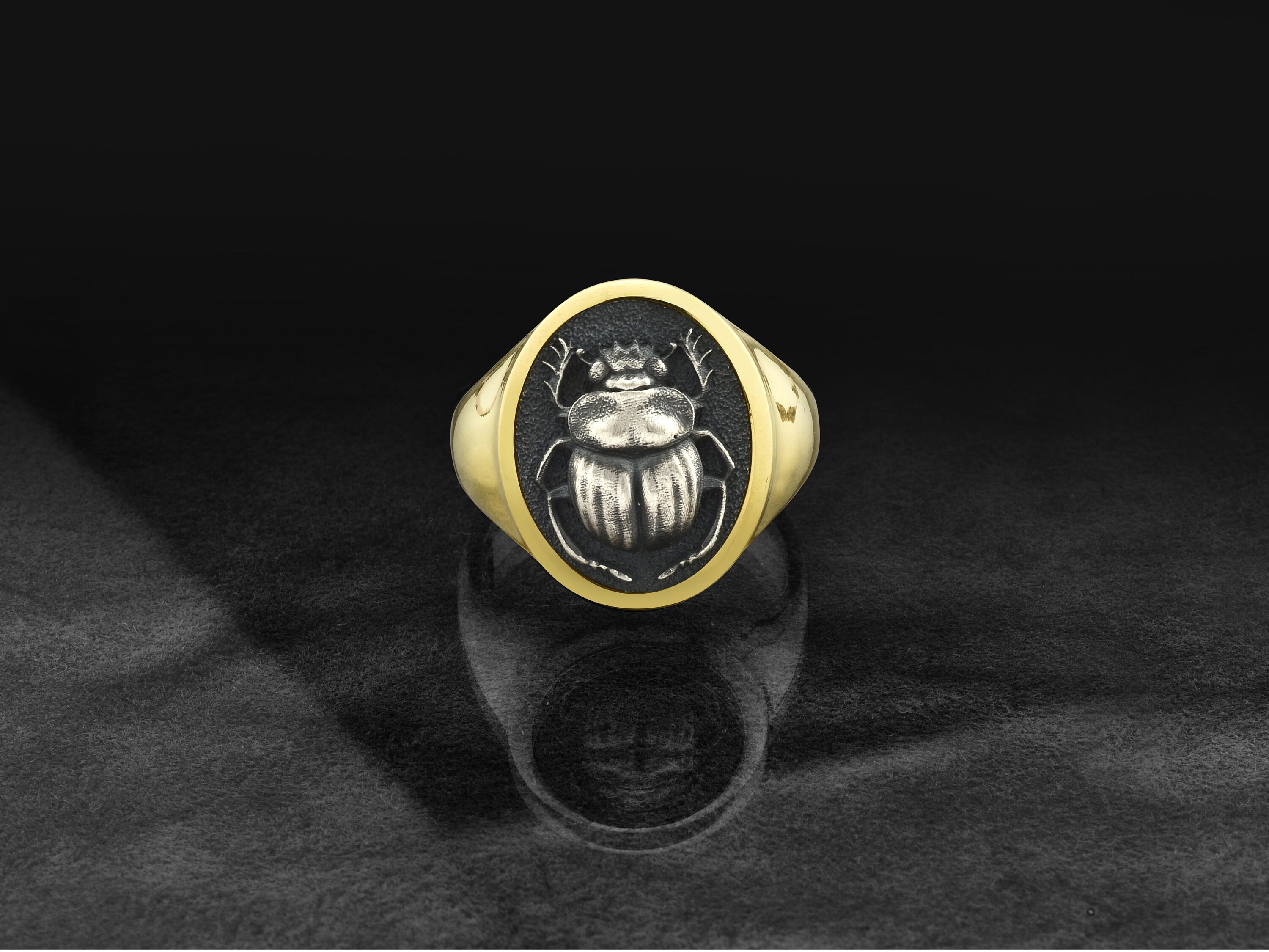 Sterling Silver Egyptian Scarab Men's Signet Ring 925 - Etsy
