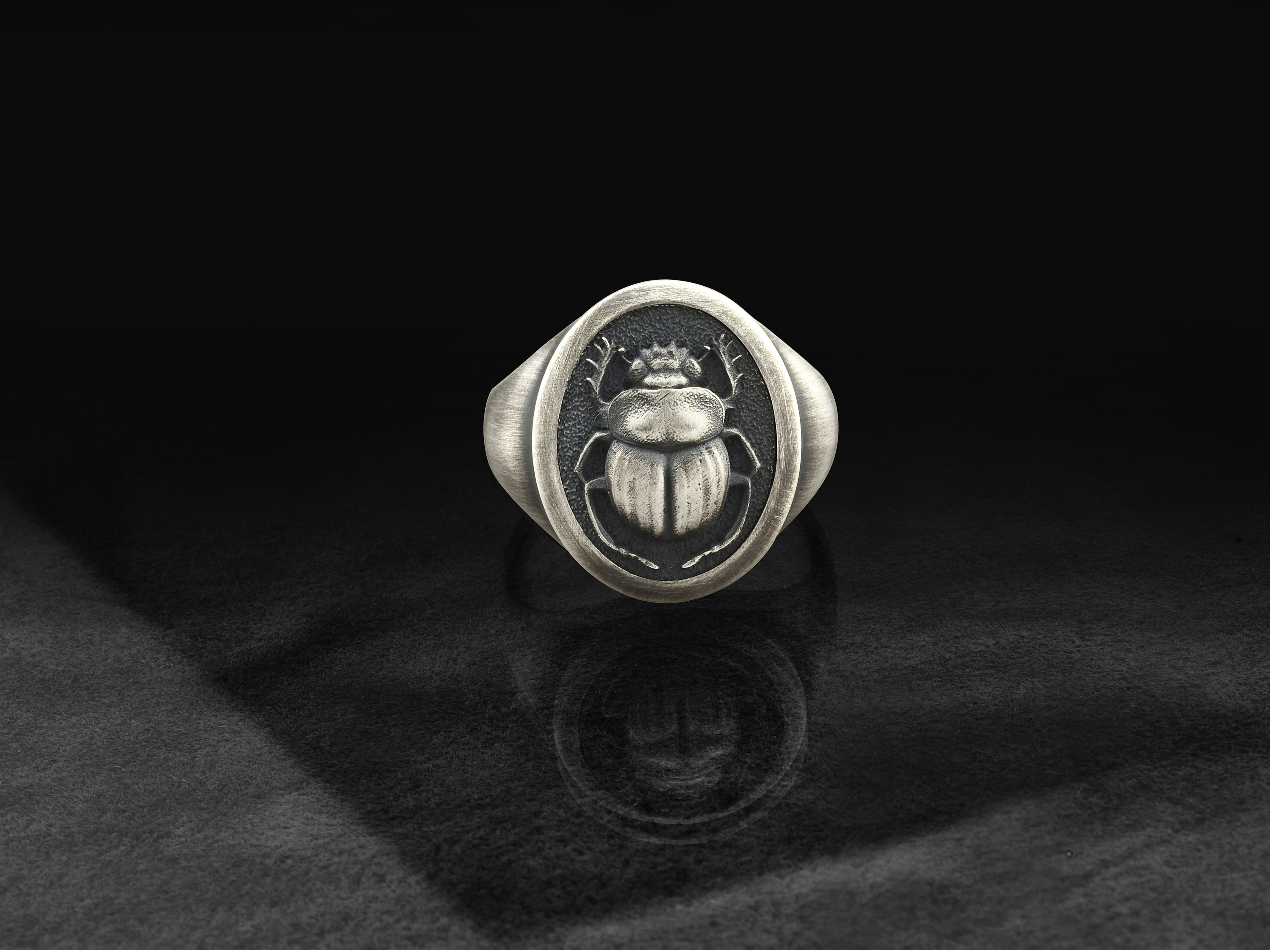 Sterling Silver Egyptian Scarab Men's Signet Ring 925 - Etsy