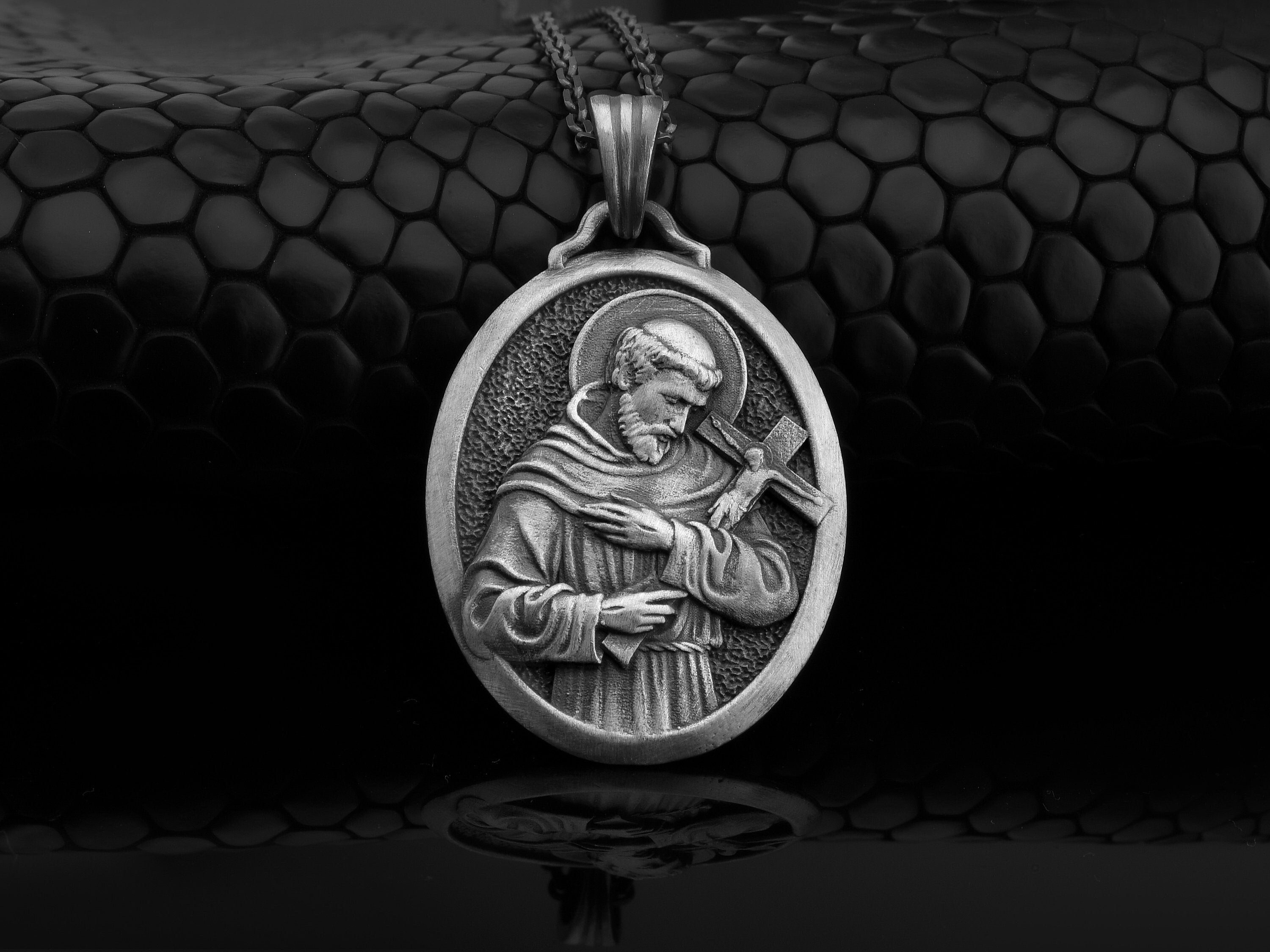 Personalized St Francis Religious Necklace for Men's 925 - Etsy