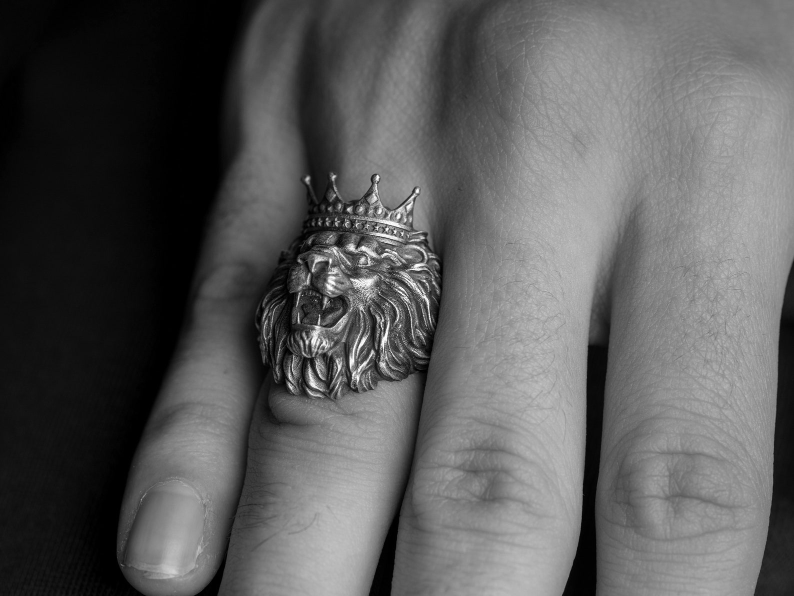 925 Solid Silver Lion King Ring for Men's Personalized - Etsy