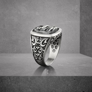 Ancient Egyptian God Seth Signet Silver Mens Ring, 925 Sterling Silver ...