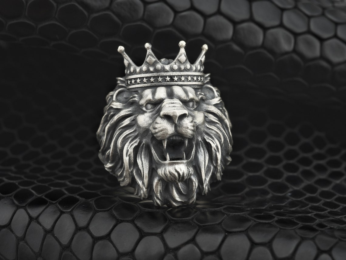 925 Solid Silver Lion King Ring for Men's Personalized - Etsy
