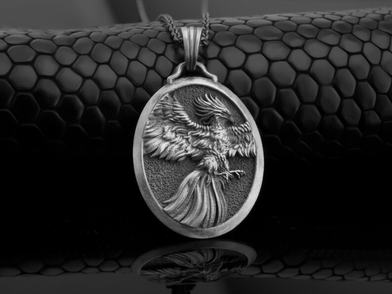 Personalized Winged Phoenix Necklace for Men's Sterling - Etsy