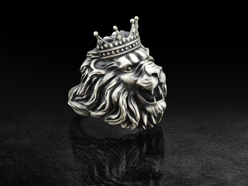 925 Solid Silver Lion King Ring for Men's Personalized - Etsy