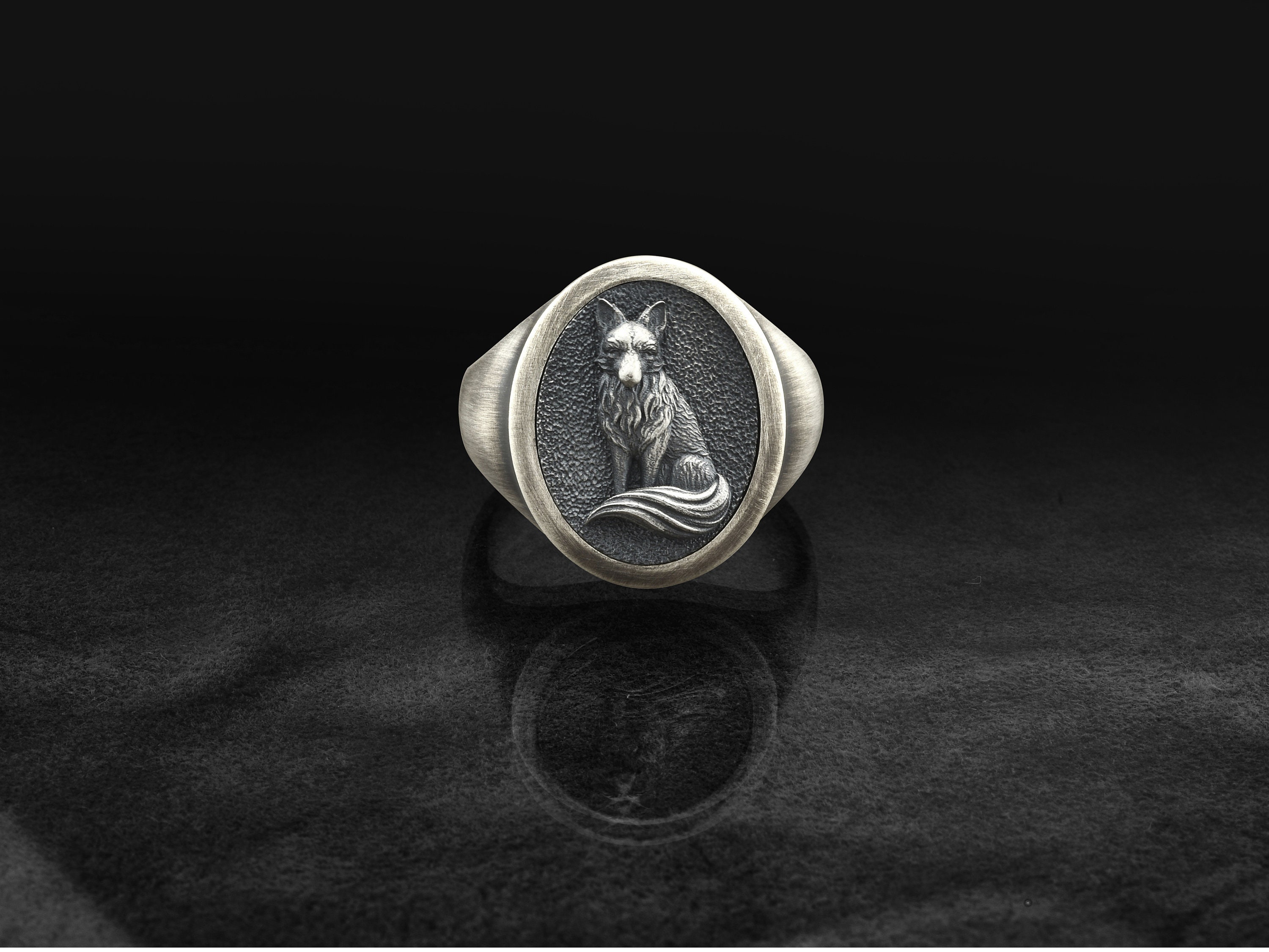 Personalized Fox Signet Ring for Boyfriend Charming Wild Fox - Etsy