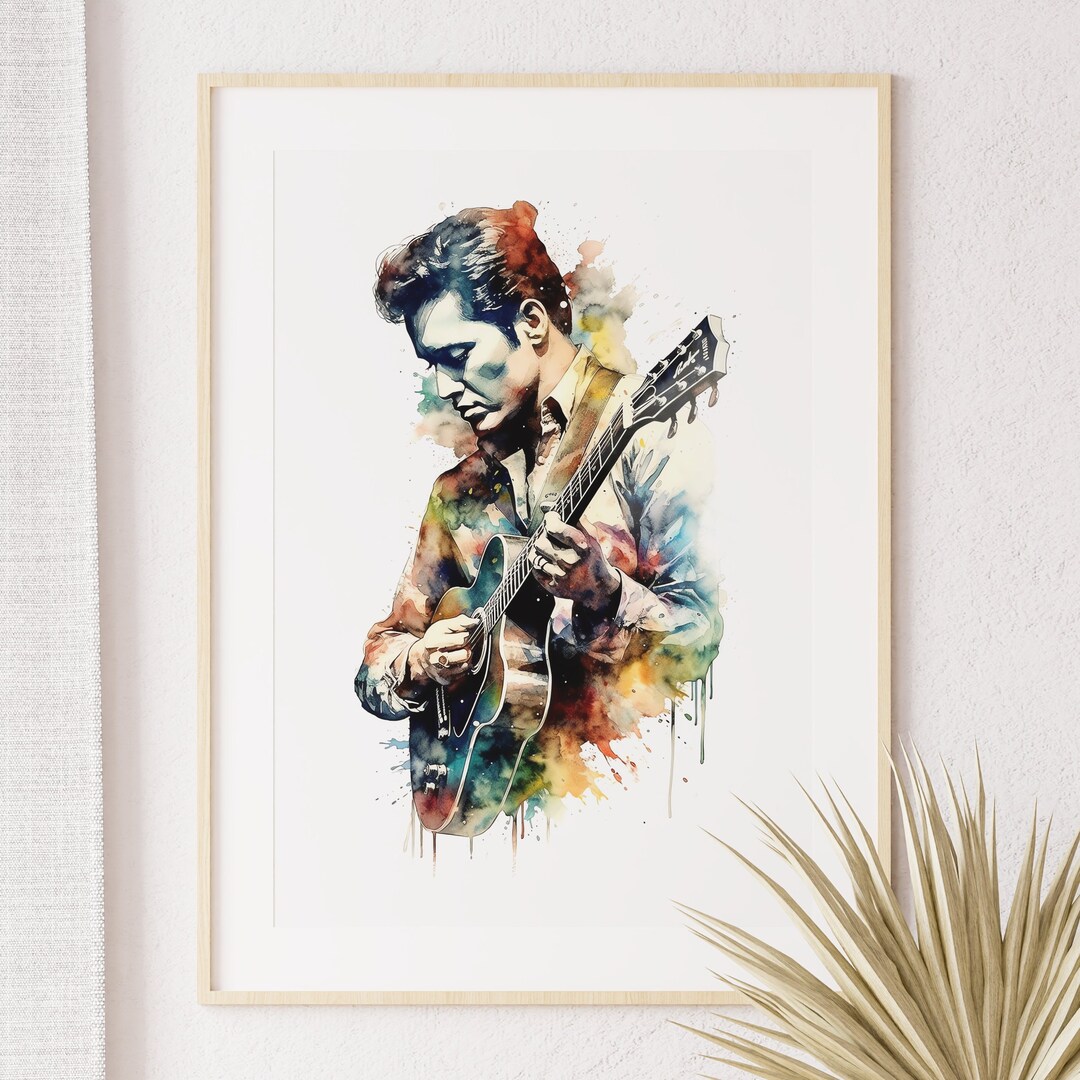 Elvis Presley Watercolor Portrait Digital Print - Music Icon Wall Art ...